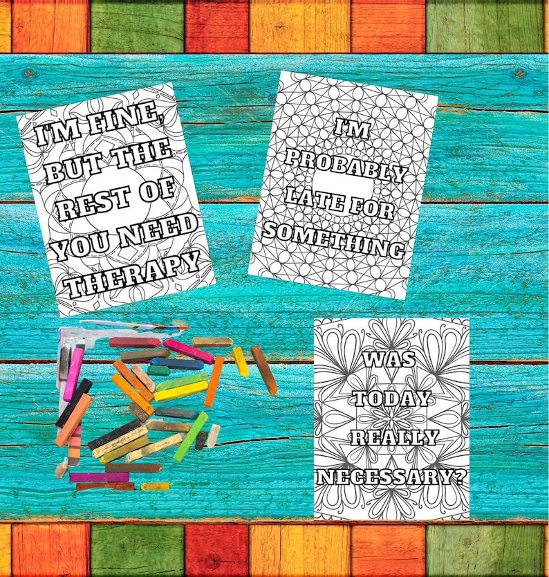 20 Funny Sarcastic Adult Coloring Pages to Print Printable - Etsy