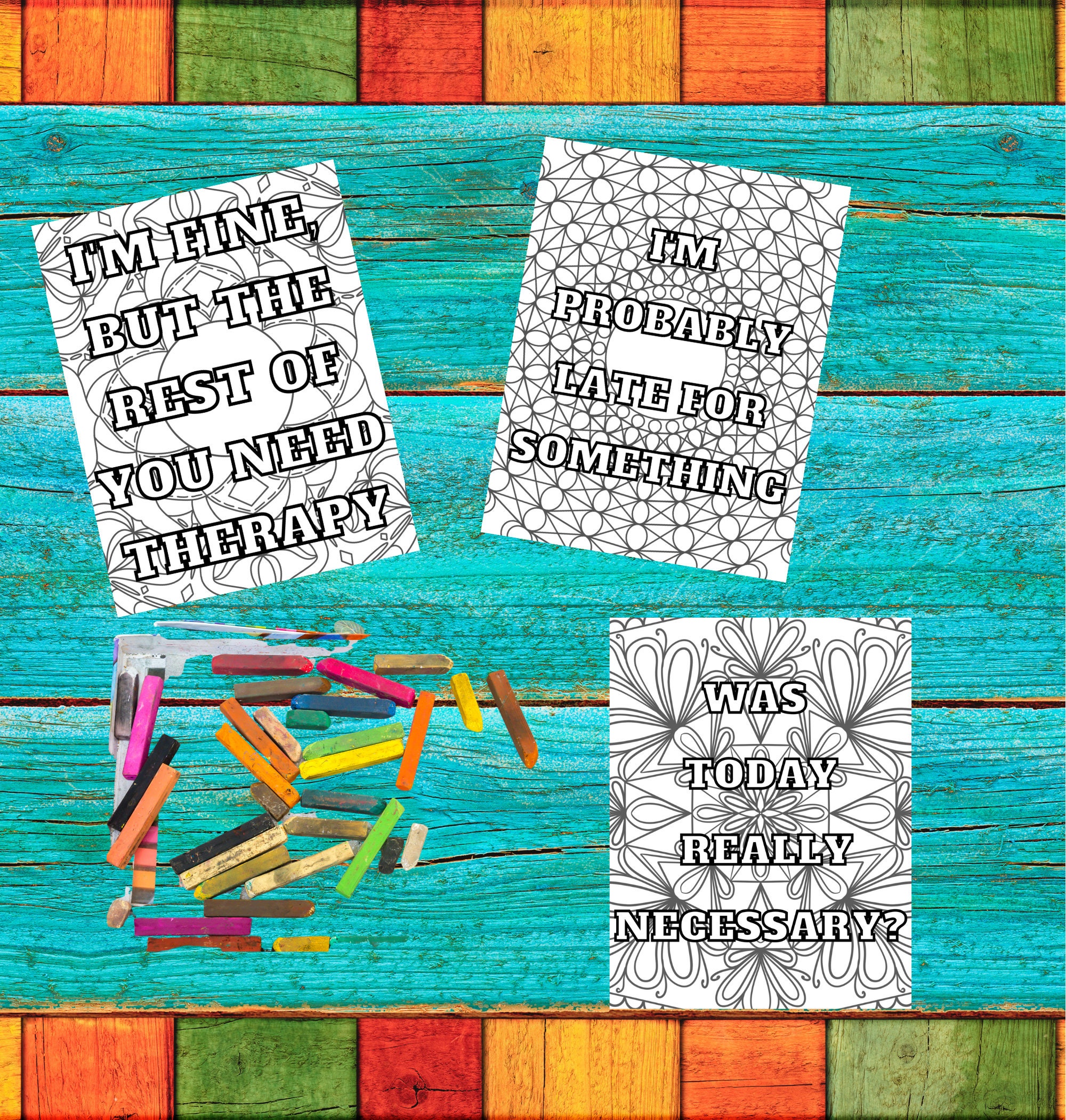 20 Funny Sarcastic Adult Coloring Pages to Print Printable - Etsy