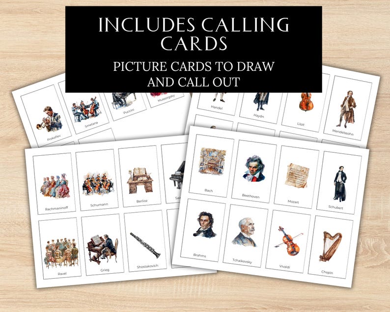 Orchestra Bingo Printable Game, Orchestra Fun, Orchestra Bingo Game ...