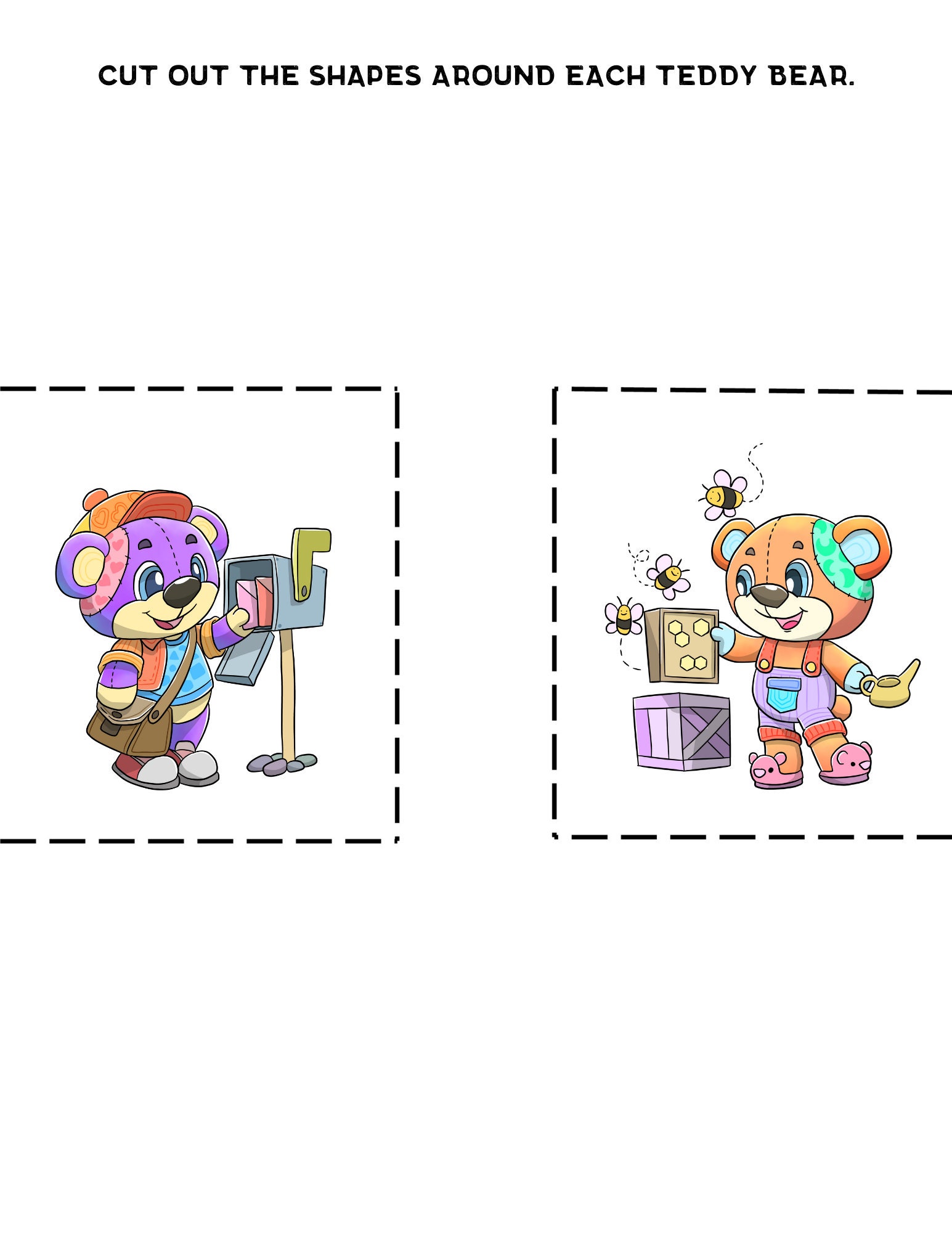 Pre-k Teddy Bear Scissor Skill Practice Sheets - Etsy