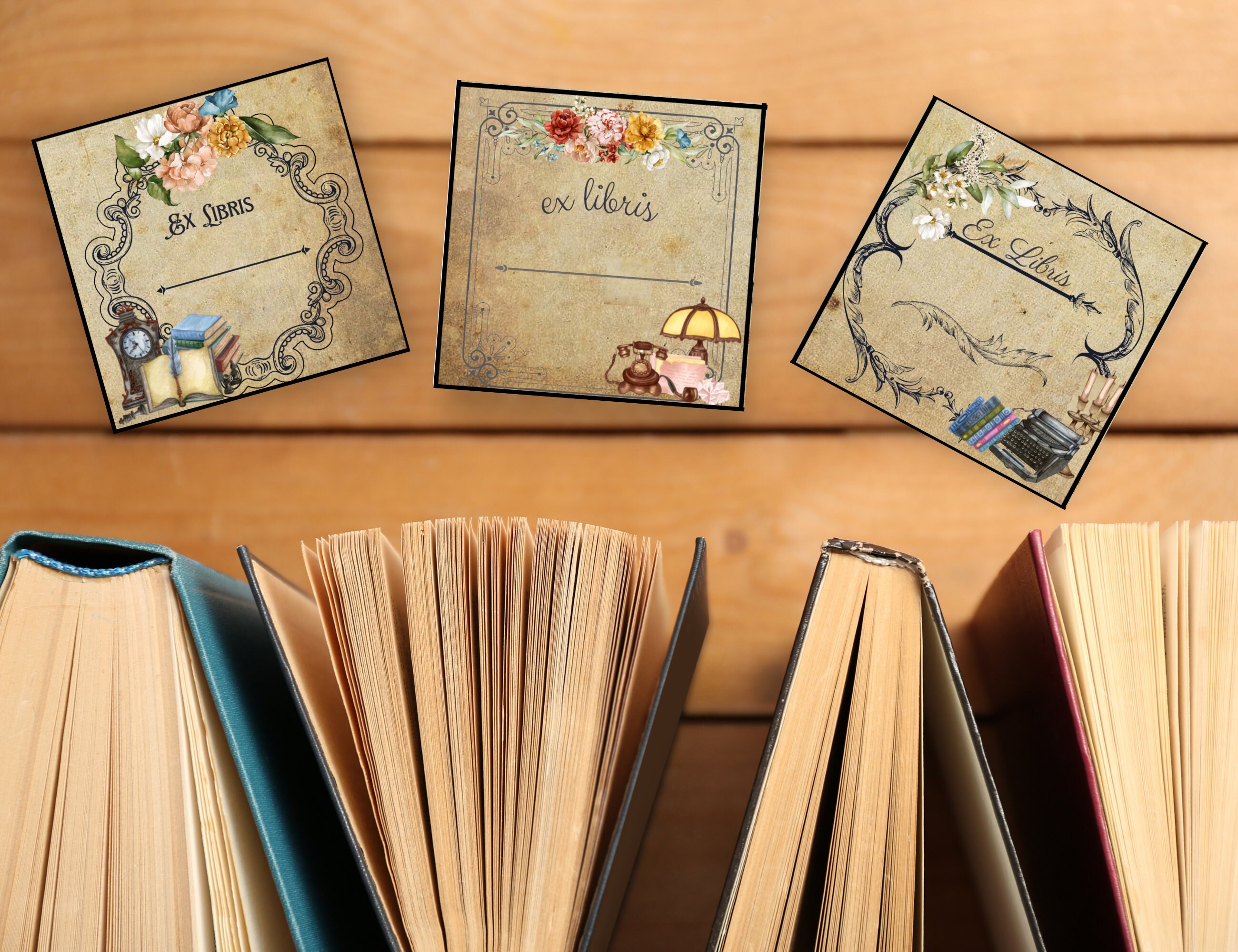 Book Lovers Vintage Theme Bookplates; Printable - Etsy
