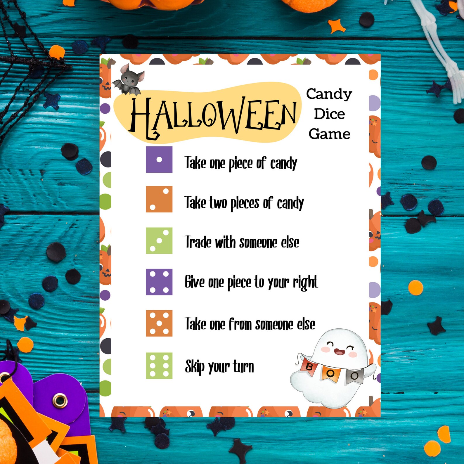 Halloween Candy Dice Game - Halloween Dice Game, Last Minute Game ...