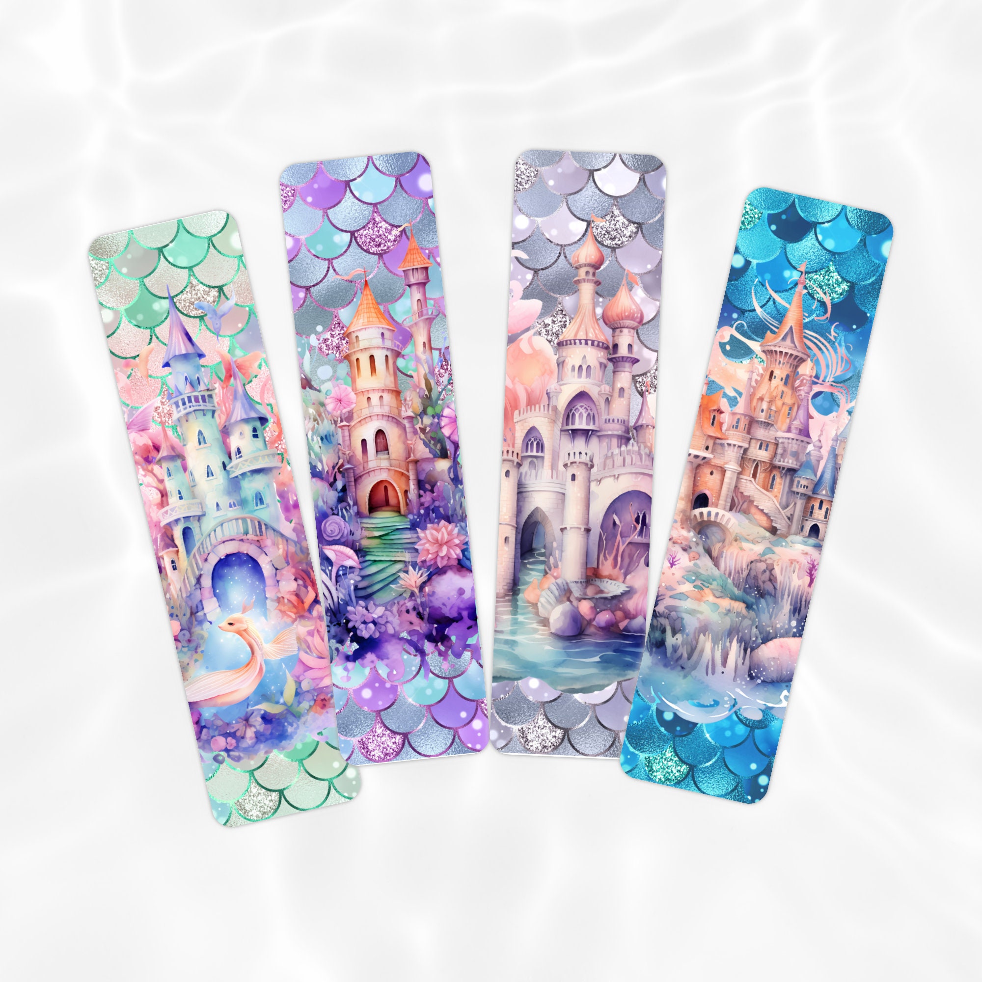 Mermaid Castle Bookmarks - Mermaid Bookmarks, Fairytale Bookmark ...