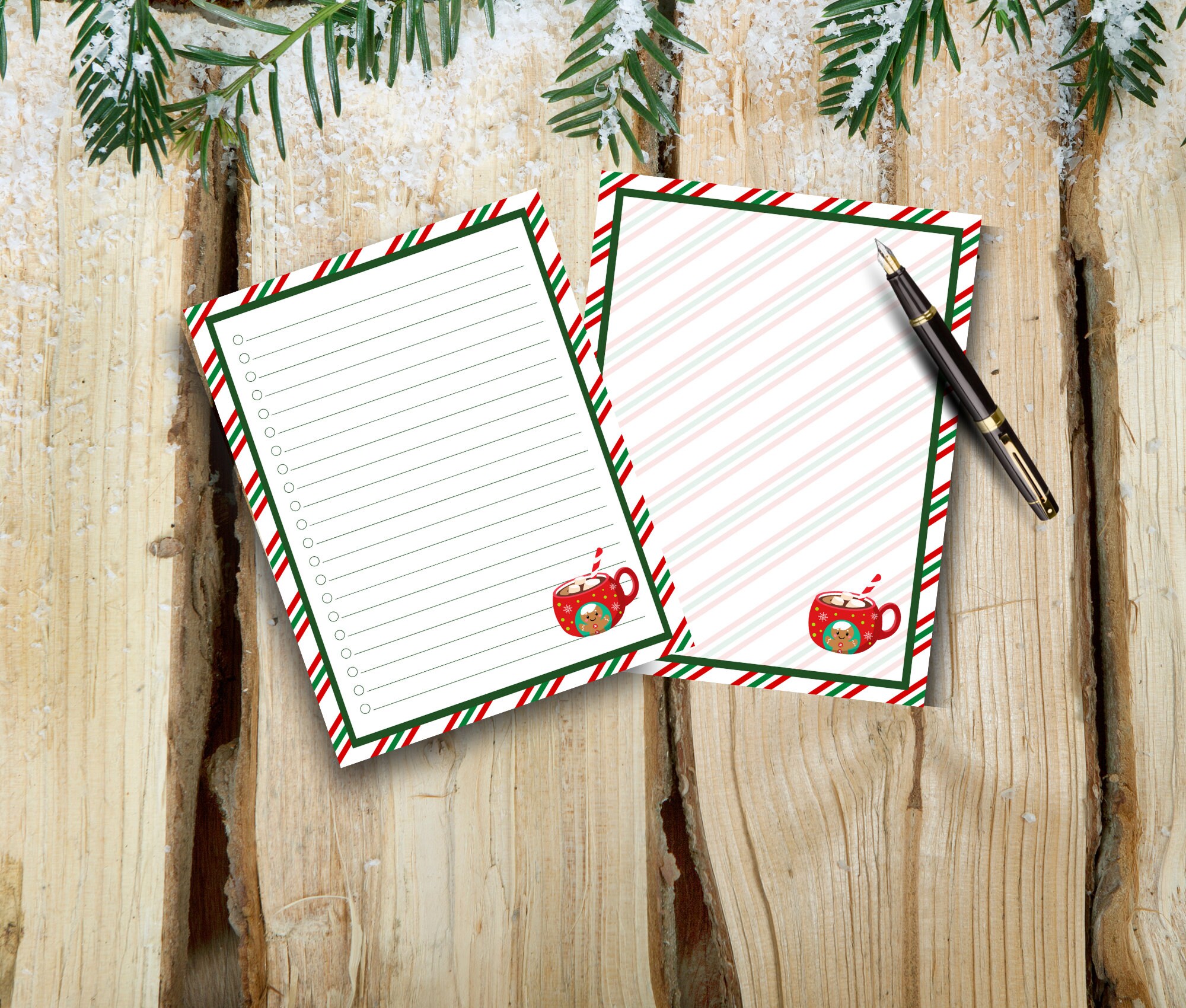 Christmas Cocoa Note & Stationery Set, Printable Paper, Printable ...