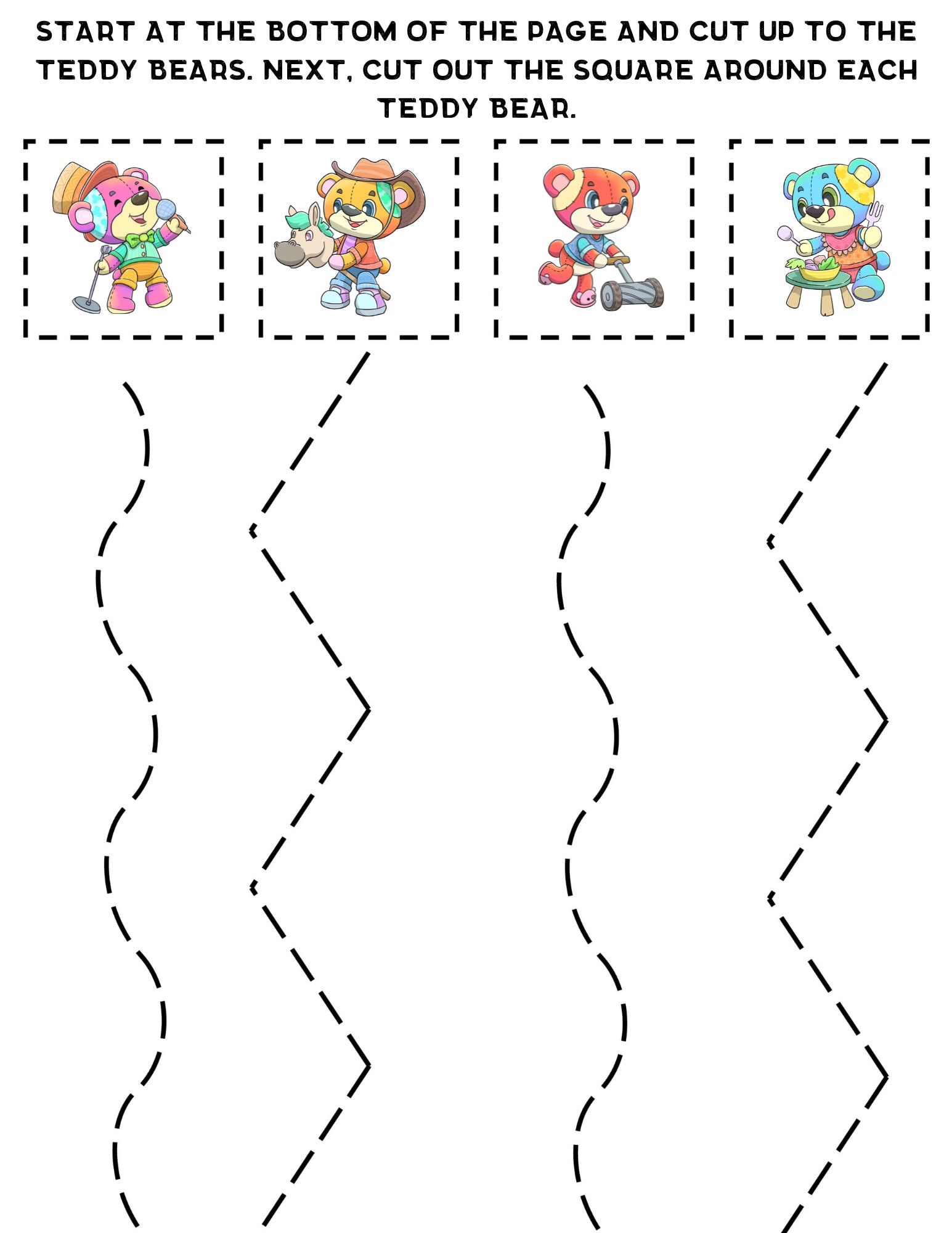 Pre-k Teddy Bear Scissor Skill Practice Sheets - Etsy