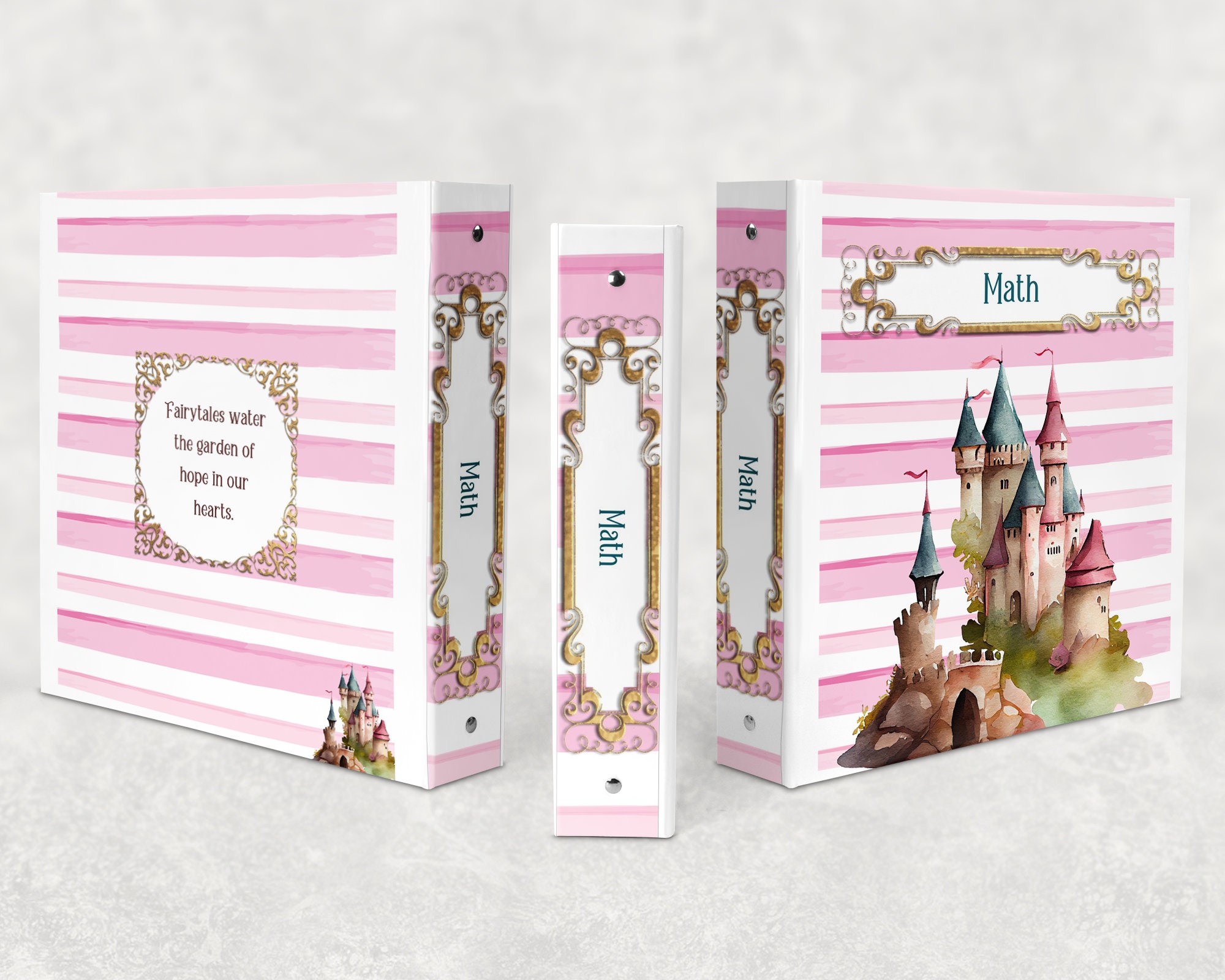 Editable Castle Binder Covers Canva Templates, Fairytale Binder ...
