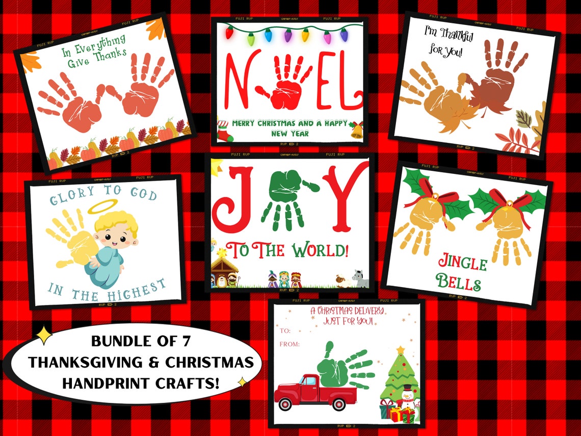Thanksgiving/christmas Handprint Craft Bundle, Christmas Handprint ...