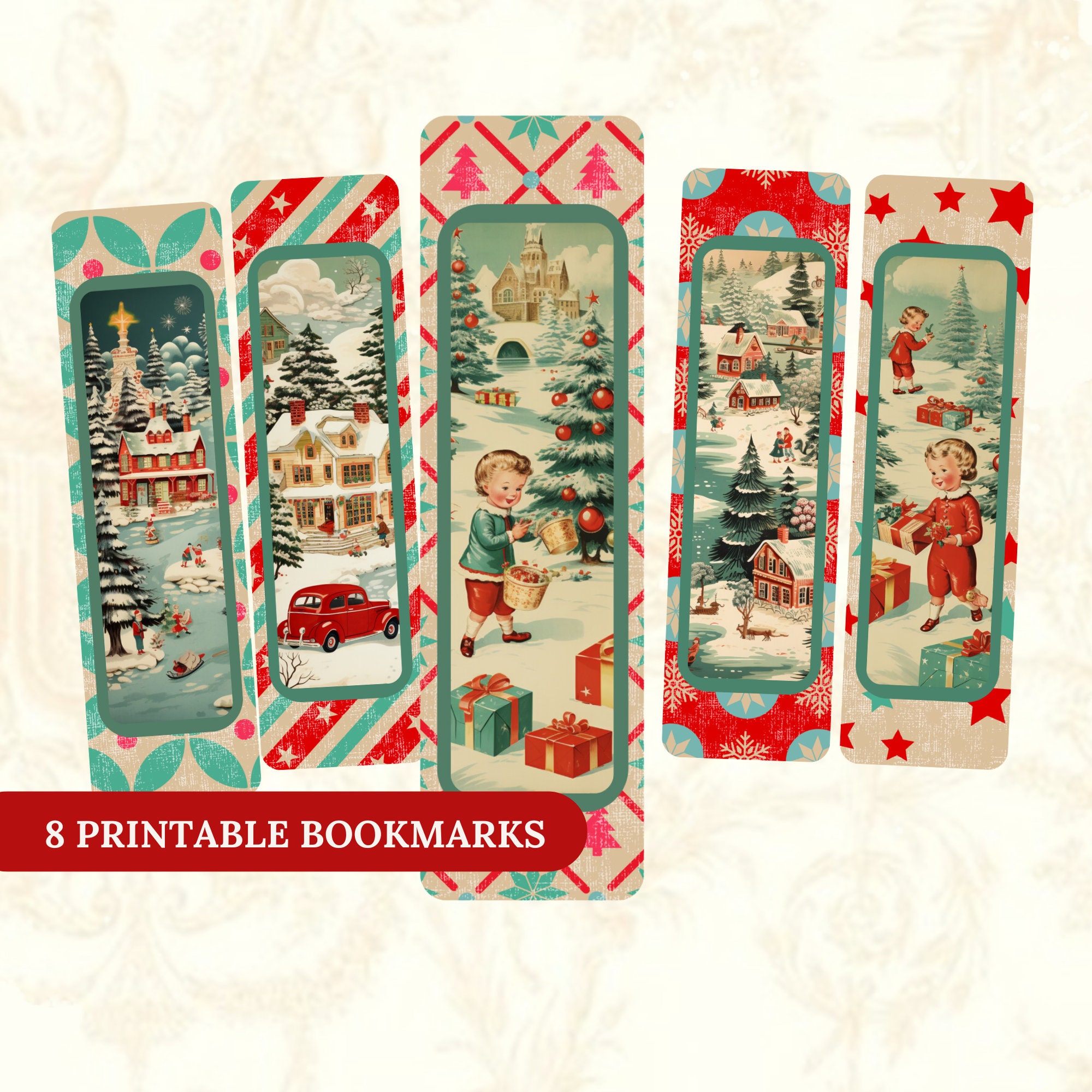 Old Fashioned Christmas Bookmarks - Christmas Bookmark, Holiday ...