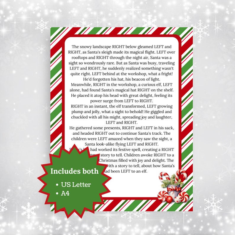 Christmas Left/right Party Game - Christmas Party Game, Left Right Game ...