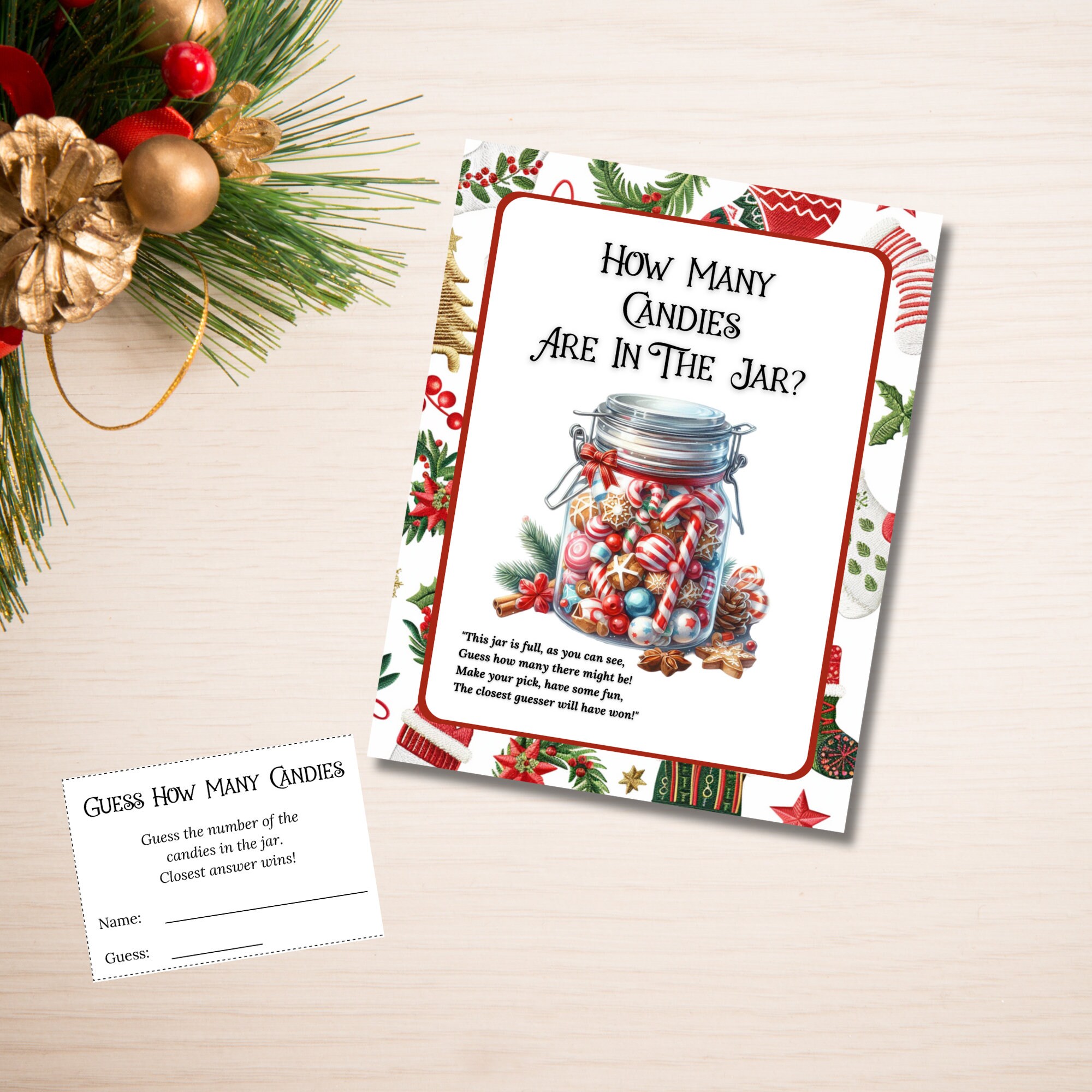 How Many Candies in the Jar?: Christmas Edition - Christmas Party Game ...