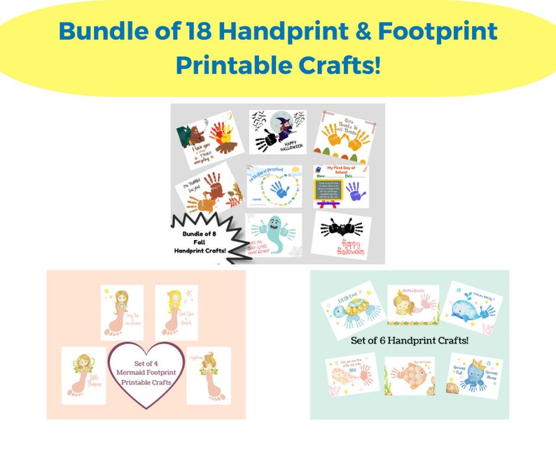 Handprint/footprint Craft Bundle, Handprint Crafts, Footprint Crafts ...