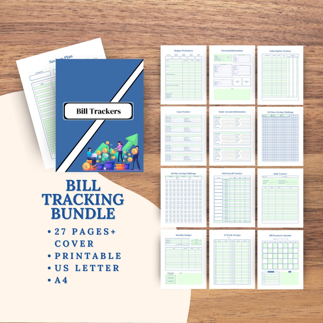 Bill Tracker Bundle - Bill Tracker, Income Tracker, Car Loan Tracker ...