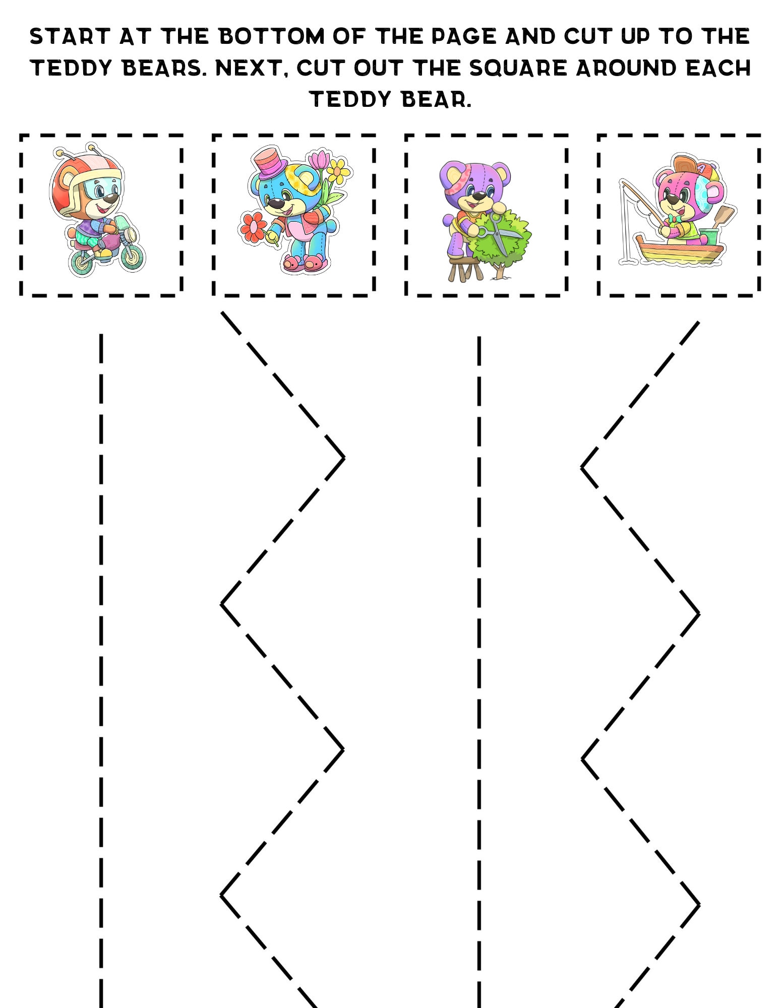 Pre-k Teddy Bear Scissor Skill Practice Sheets - Etsy