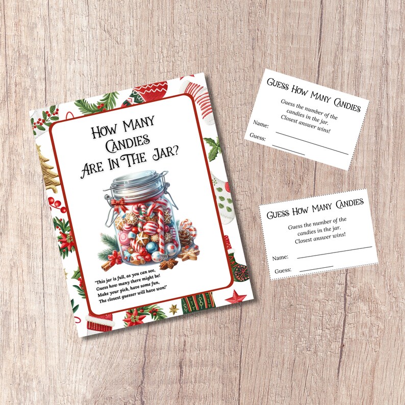 How Many Candies in the Jar?: Christmas Edition - Christmas Party Game ...