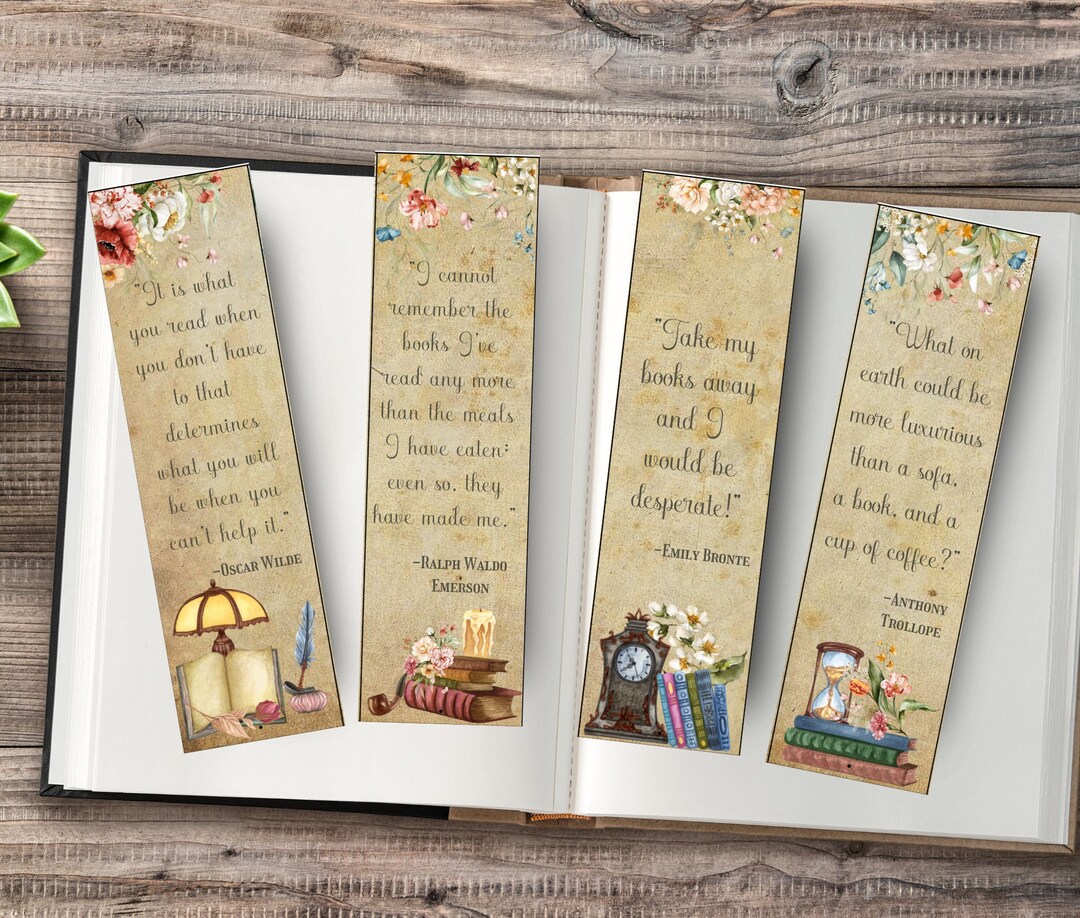 Book Lovers Bookmarks - Vintage Bookmarks, Printable Bookmarks, Antique ...
