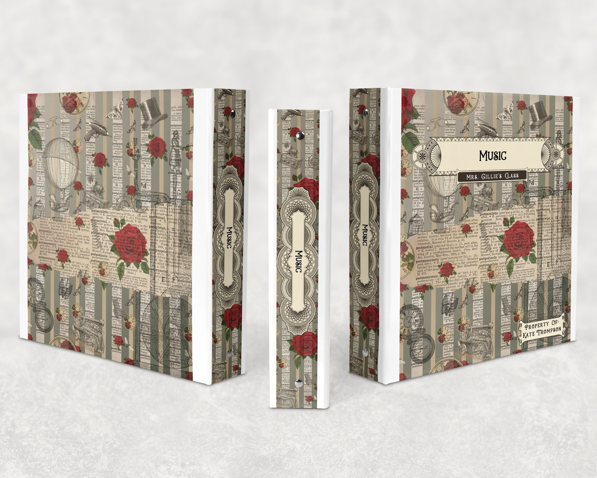 Editable Steampunk Binder Covers - Binder Cover to Edit, Steampunk ...