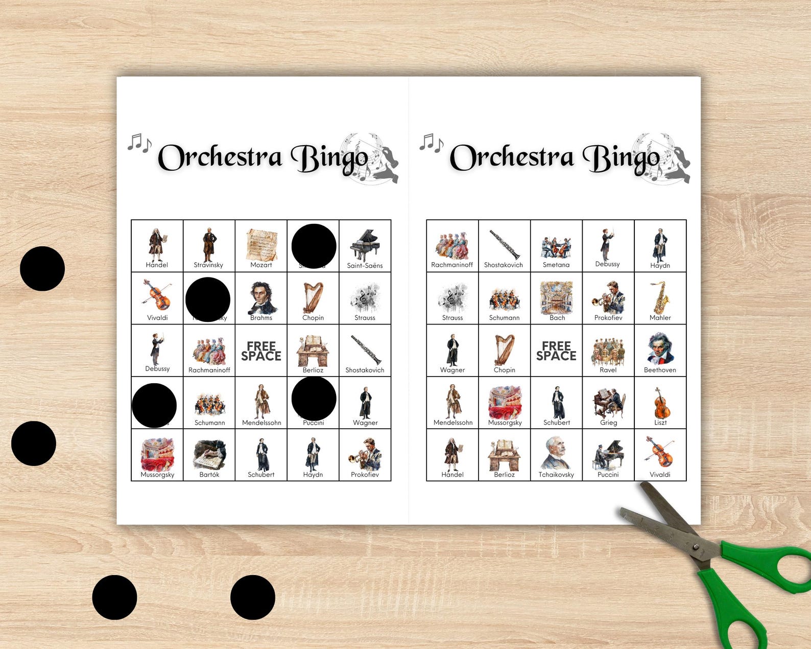 Orchestra Bingo Printable Game, Orchestra Fun, Orchestra Bingo Game ...