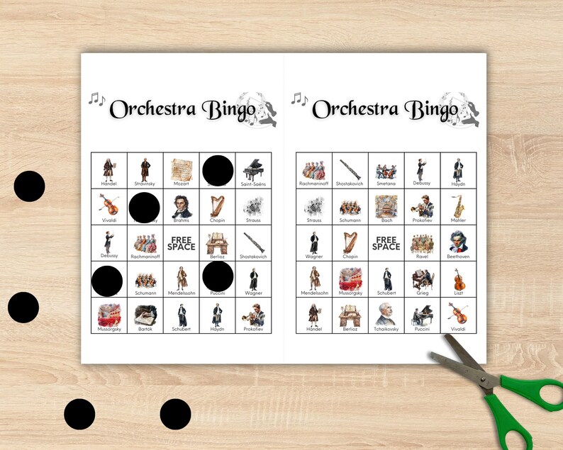 Orchestra Bingo Printable Game, Orchestra Fun, Orchestra Bingo Game ...