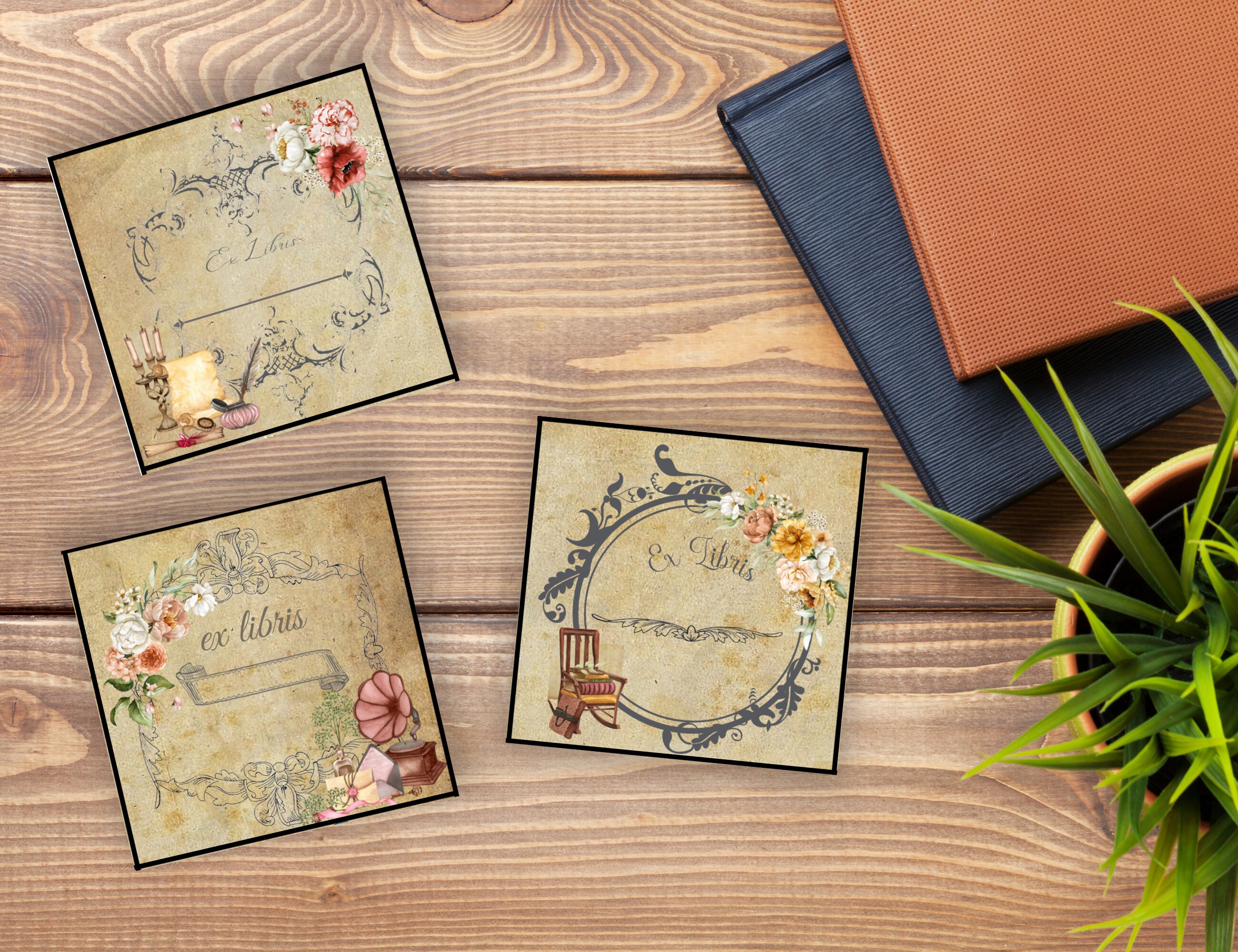 Book Lovers Vintage Theme Bookplates; Printable - Etsy