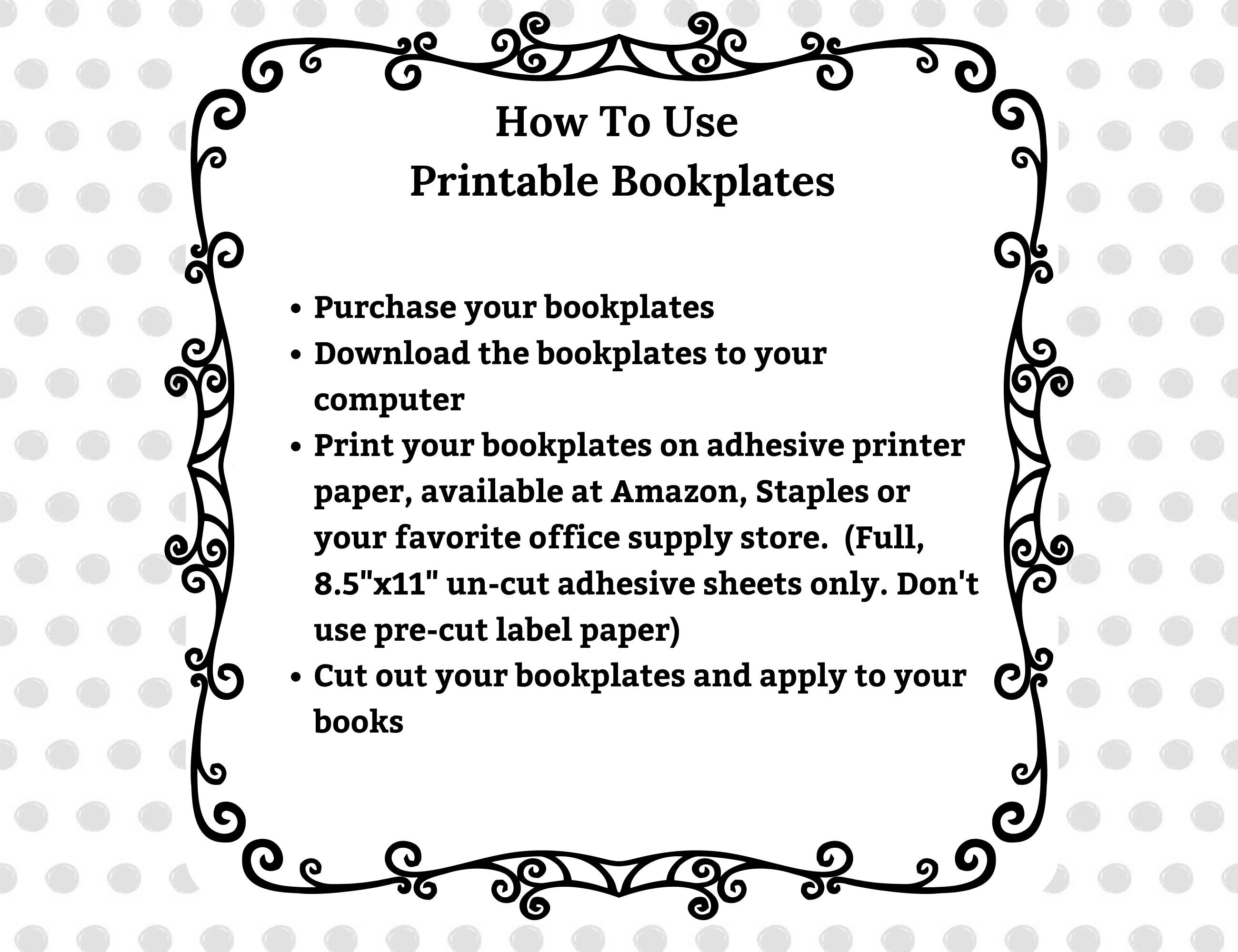 Book Lovers Vintage Theme Bookplates; Printable - Etsy