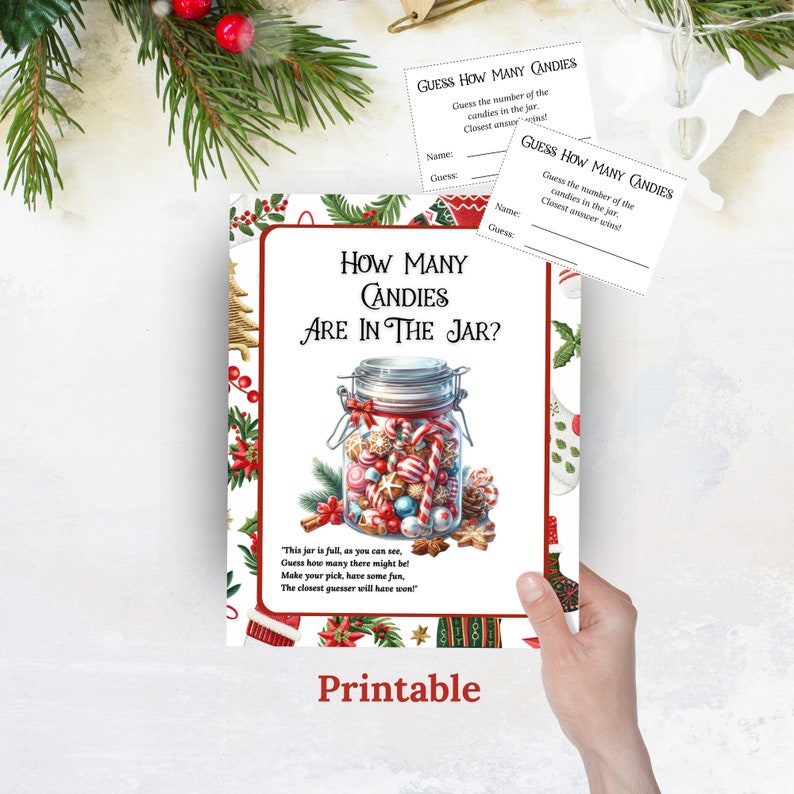 How Many Candies in the Jar?: Christmas Edition - Christmas Party Game ...