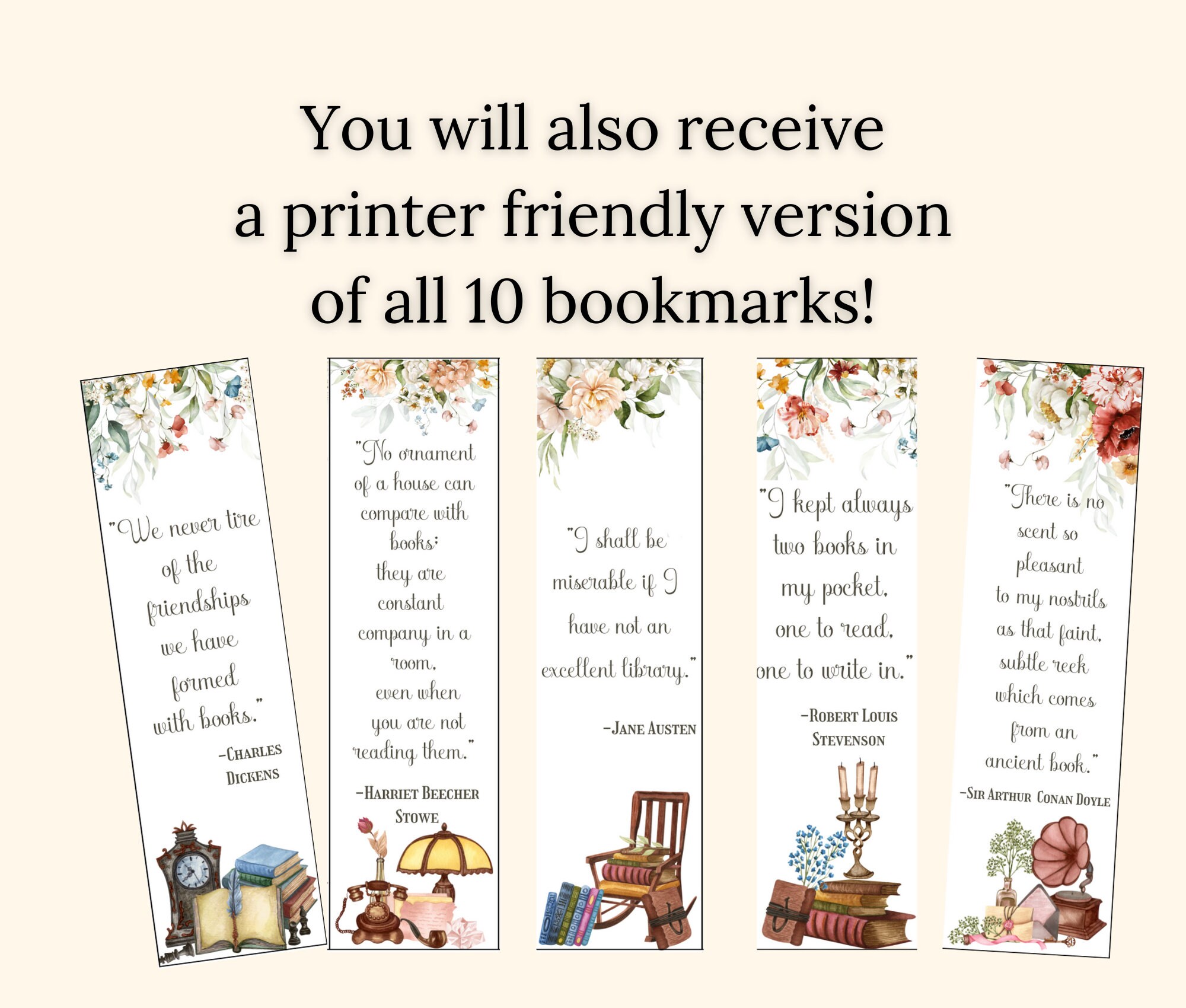Book Lovers Bookmarks Vintage Bookmarks, Printable Bookmarks, Antique ...