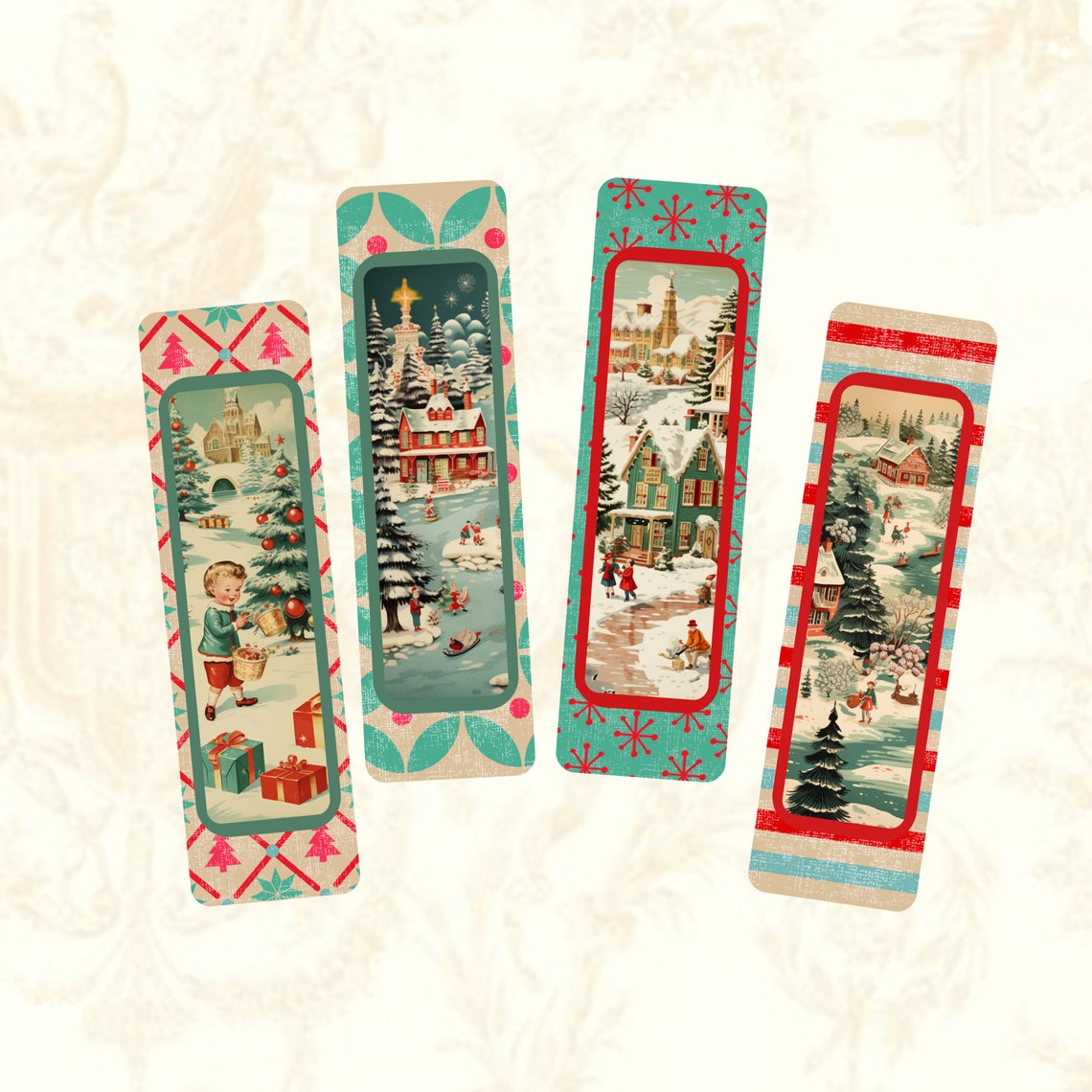 Old Fashioned Christmas Bookmarks - Christmas Bookmark, Holiday ...