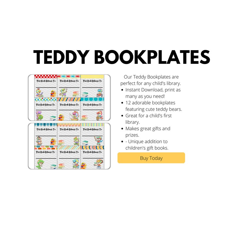 Childrens Bookplates - Etsy