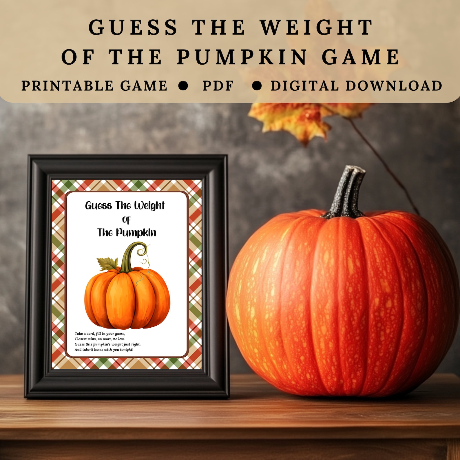 Guess the Weight of the Pumpkin Game - Thanksgiving Games,halloween ...