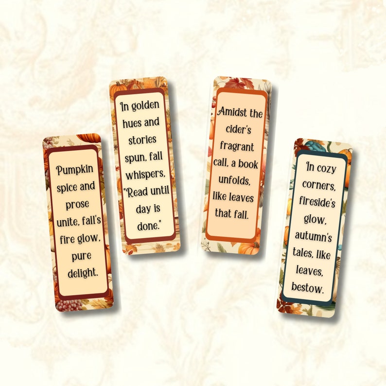 Fall Poetry Bookmarks - Printable Bookmarks, Poetry Bookmarks ...