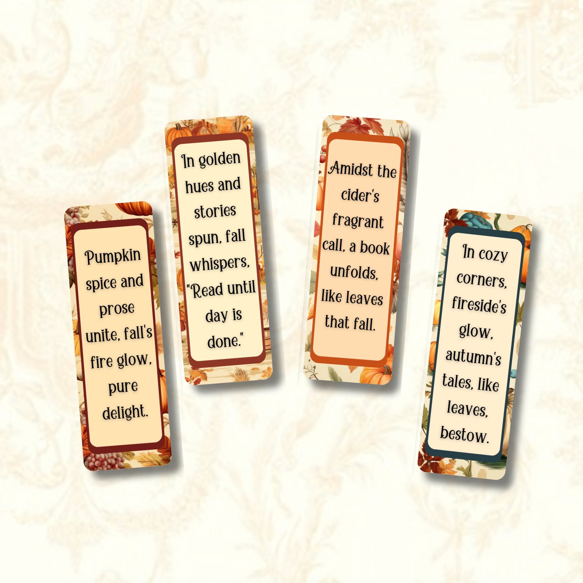 Fall Poetry Bookmarks - Printable Bookmarks, Poetry Bookmarks ...