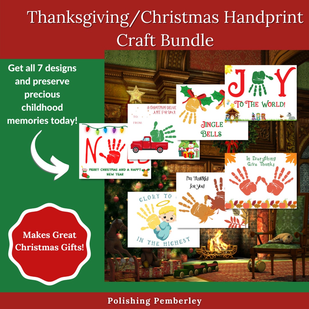 Thanksgiving/christmas Handprint Craft Bundle, Christmas Handprint ...