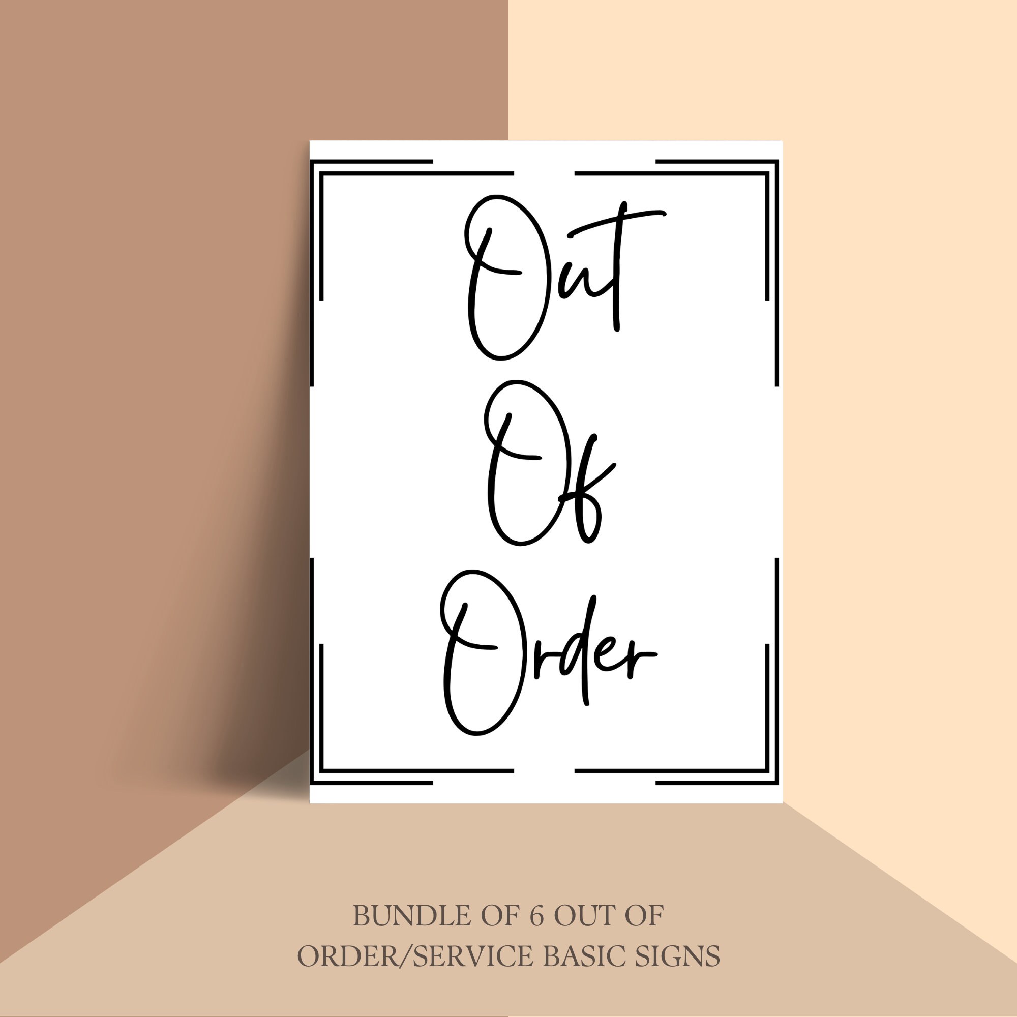 Set of 6 Printable Out of Order/service Basic Signs - Out of Order Sign ...