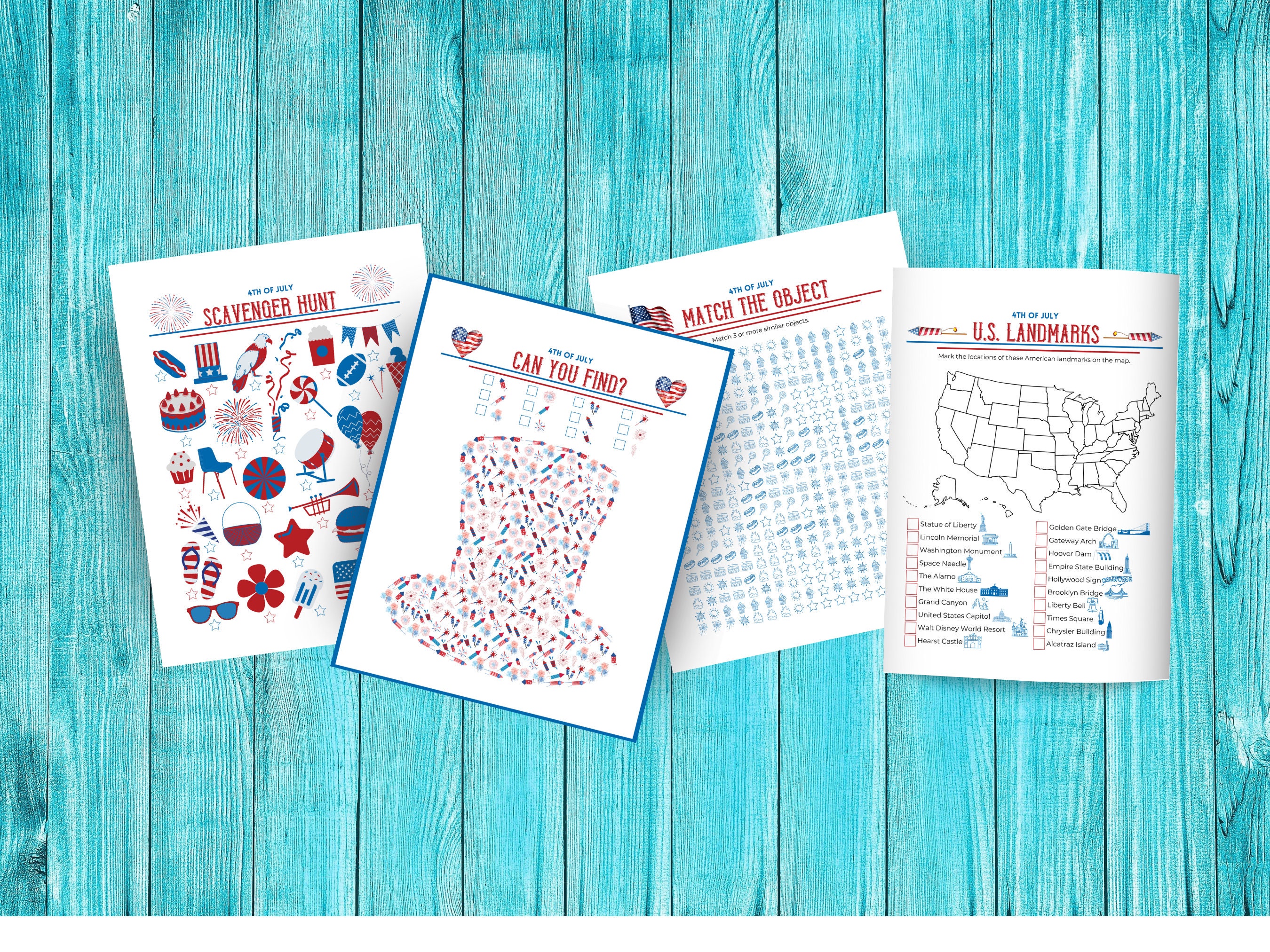 25 Independence Day Games answer Key Included,4th of July Games ...