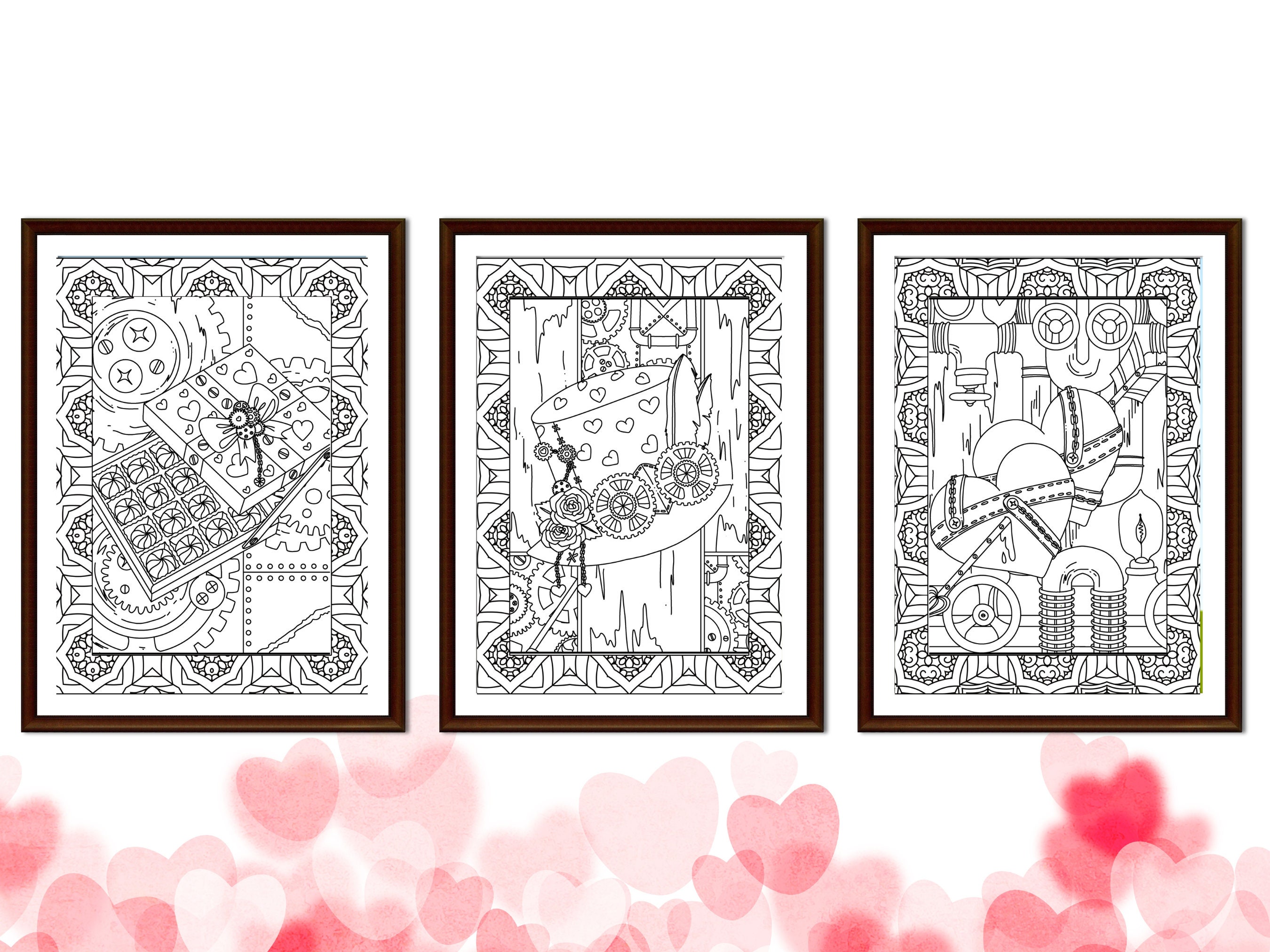 24 Steampunk Valentine Coloring Pages - Steampunk Coloring, Coloring ...