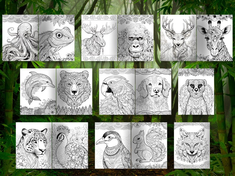 50 Zentangle Animal Coloring Pages, Mandala Coloring, Mandala Animal ...