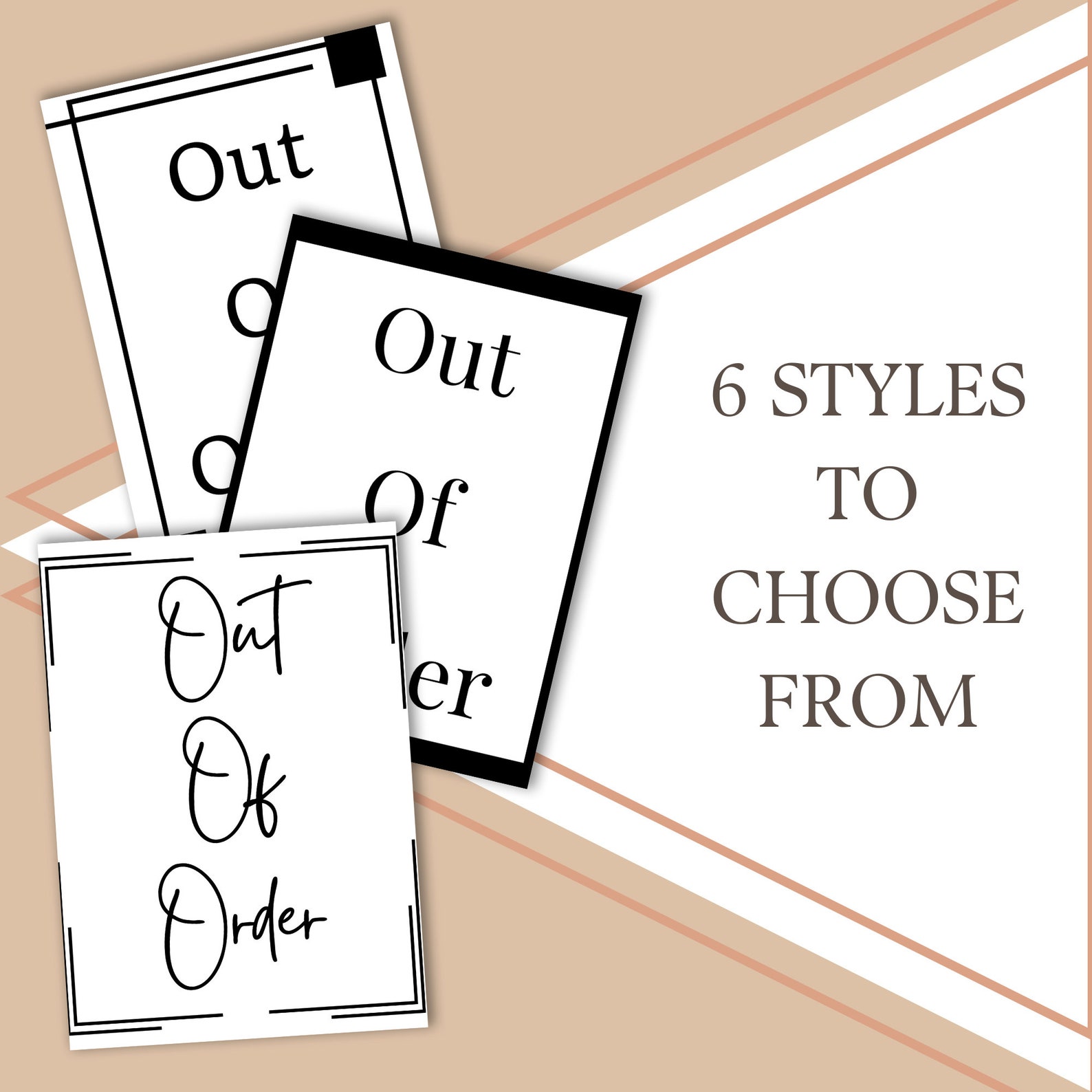 Set of 6 Printable Out of Order/service Basic Signs - Out of Order Sign ...