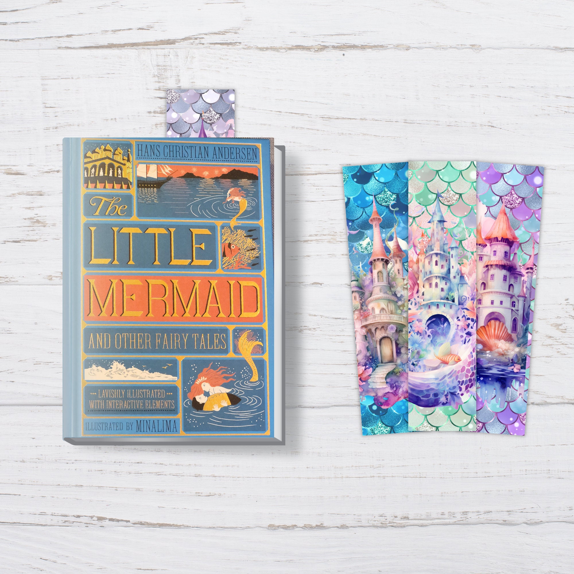 Mermaid Castle Bookmarks - Mermaid Bookmarks, Fairytale Bookmark ...