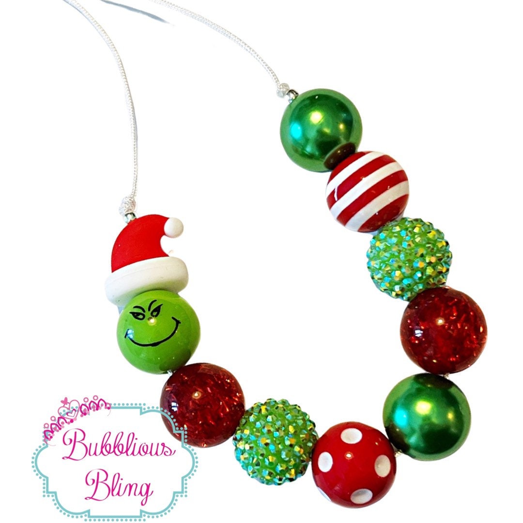 Mean Green Guy Chunky Bubblegum Necklace Adjustable - Etsy