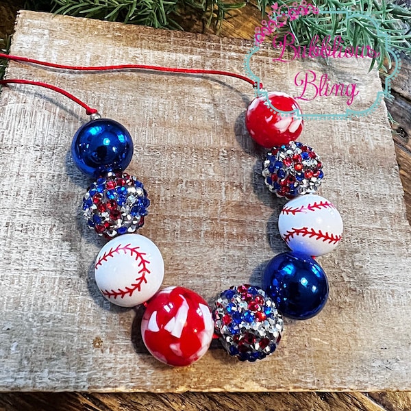 Baseball Beaded Necklace - Etsy