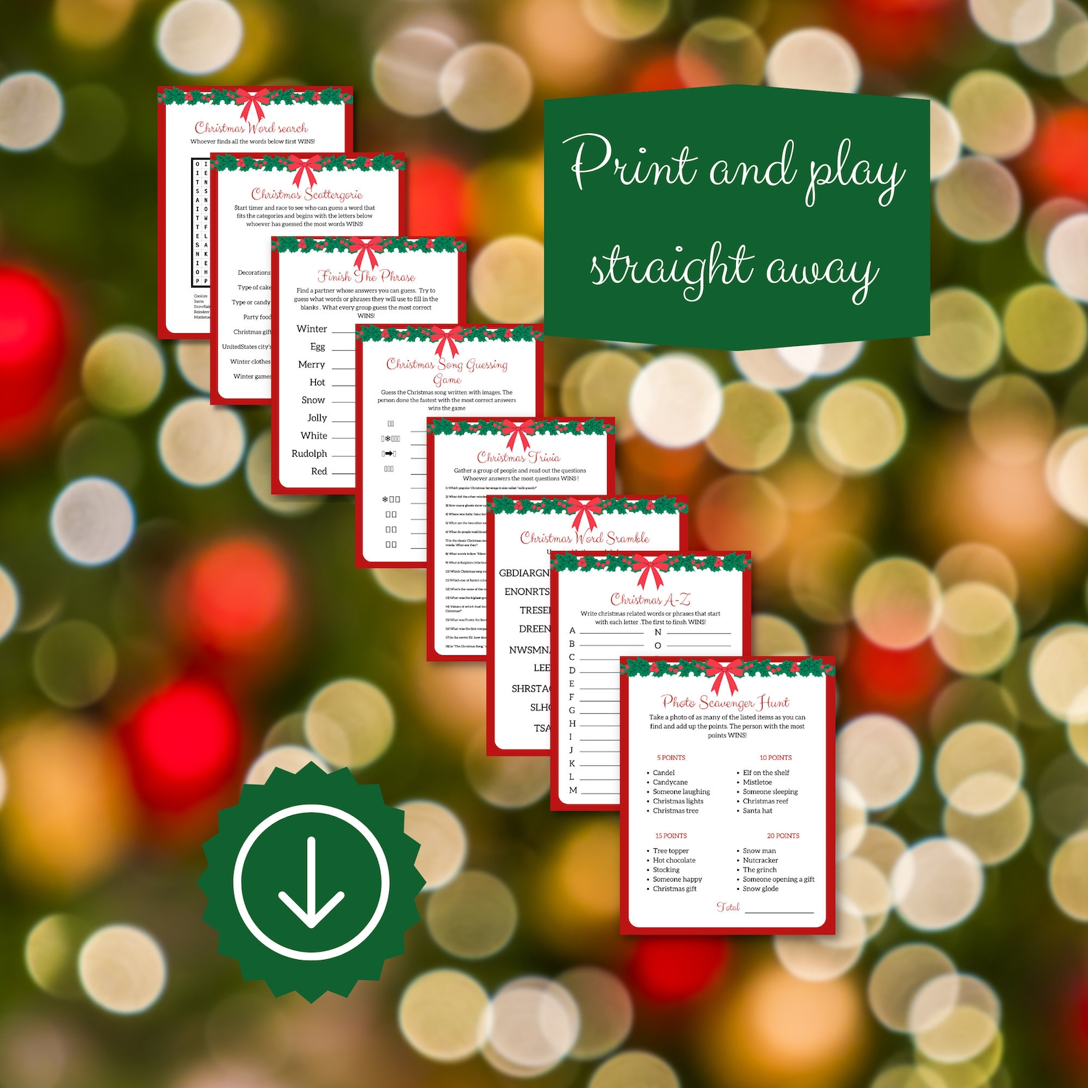 Christmas Games Bundle, Christmas Party Games, School Christmas Games ...