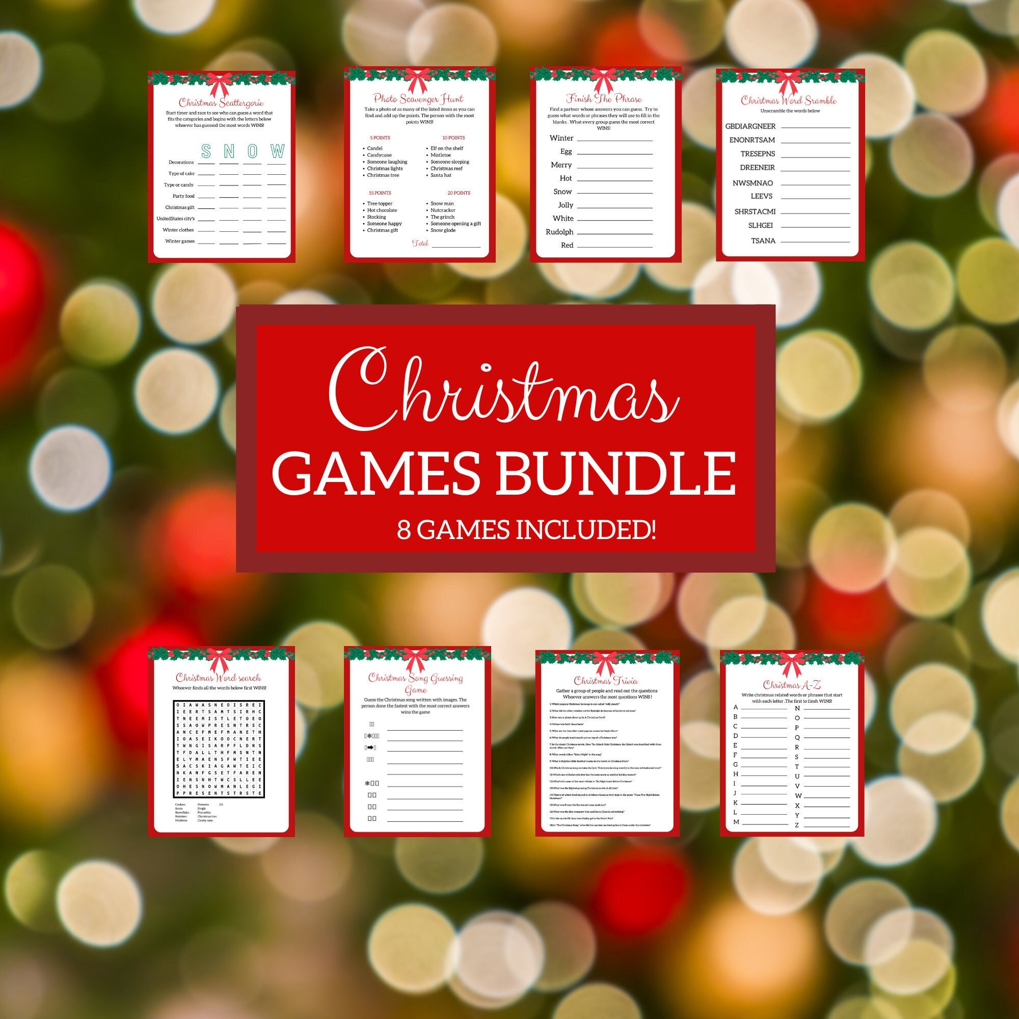 Christmas Games Bundle, Christmas Party Games, School Christmas Games ...