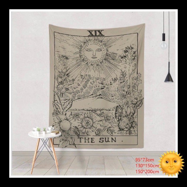 The Moon Tarot Card Tapestry Wall Art Goddess Decor Protection - Etsy