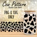 Cow Pattern Libbey Glass Wrap Svg, 16oz Glass Can Png, Digital Download ...