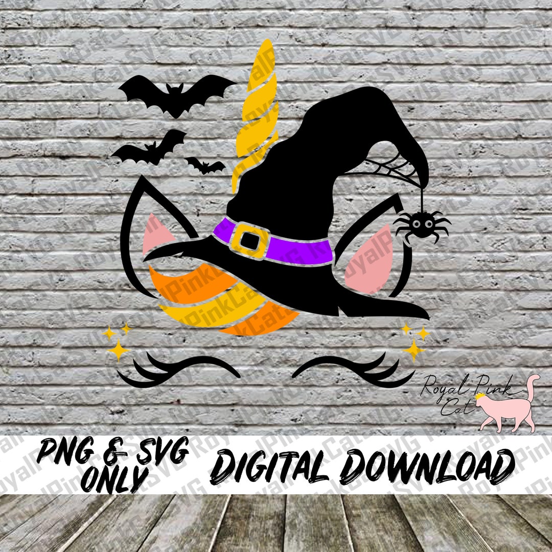 Halloween Unicorn Face, Digital Download, Cute, Bats, Spiders, Witch ...