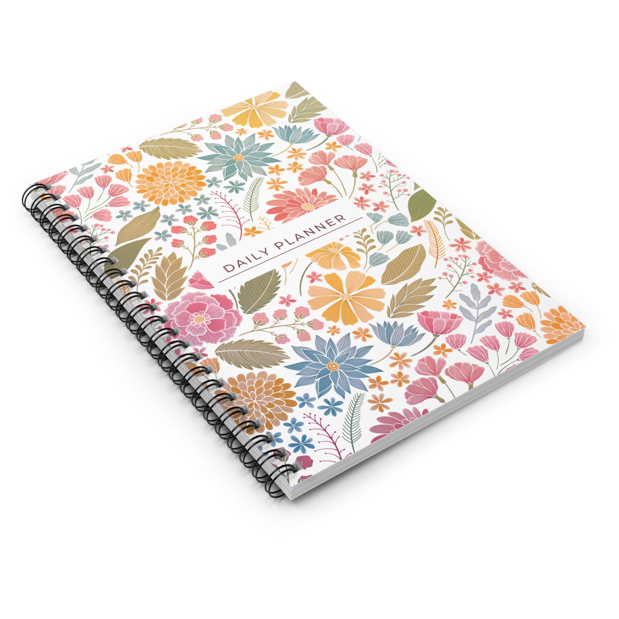 Daily Planner Floral Notebook, Daily Planner Notebook, Floral Daily ...