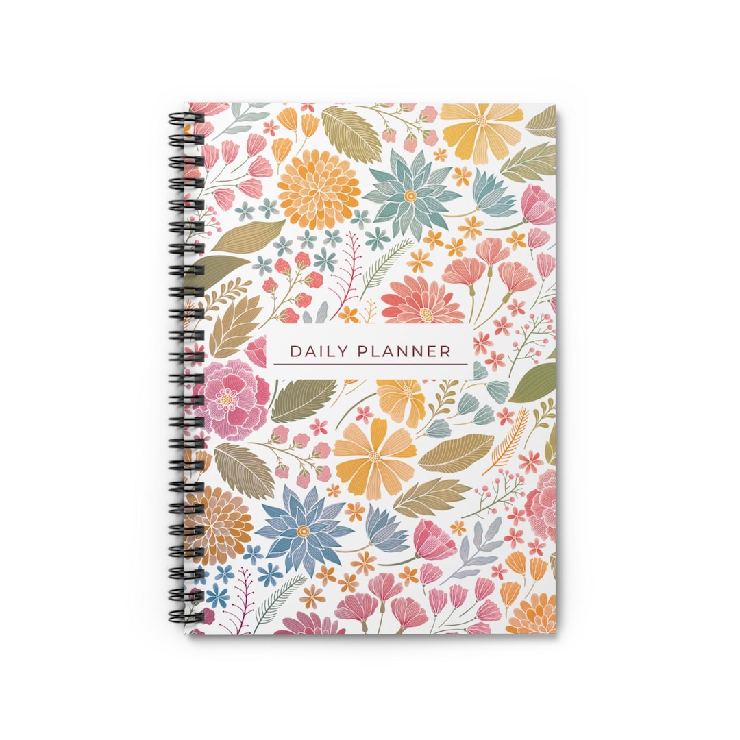 Daily Planner Floral Notebook, Daily Planner Notebook, Floral Daily ...