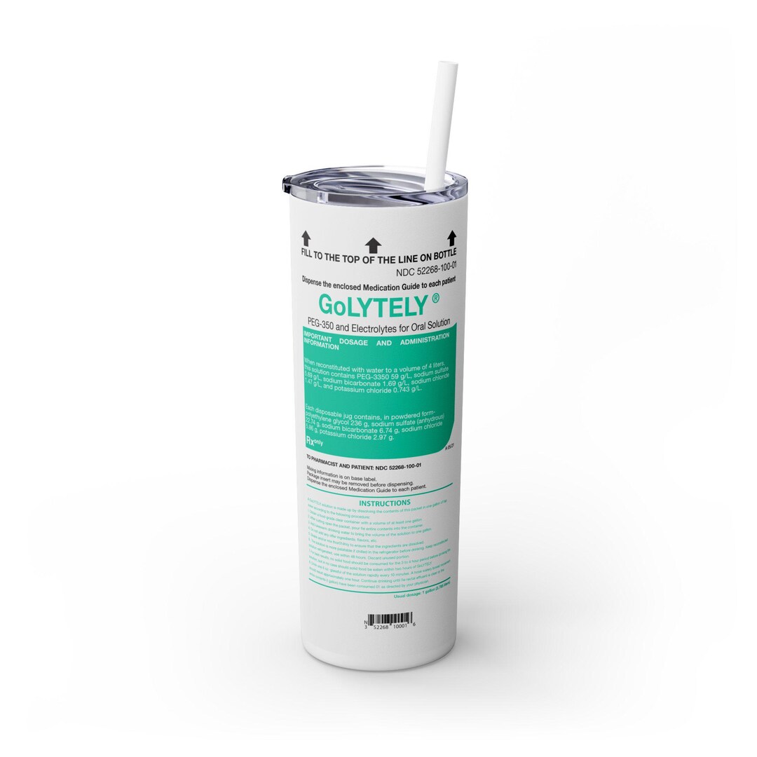 Golytely Skinny Tumbler With Straw, 20oz - Etsy