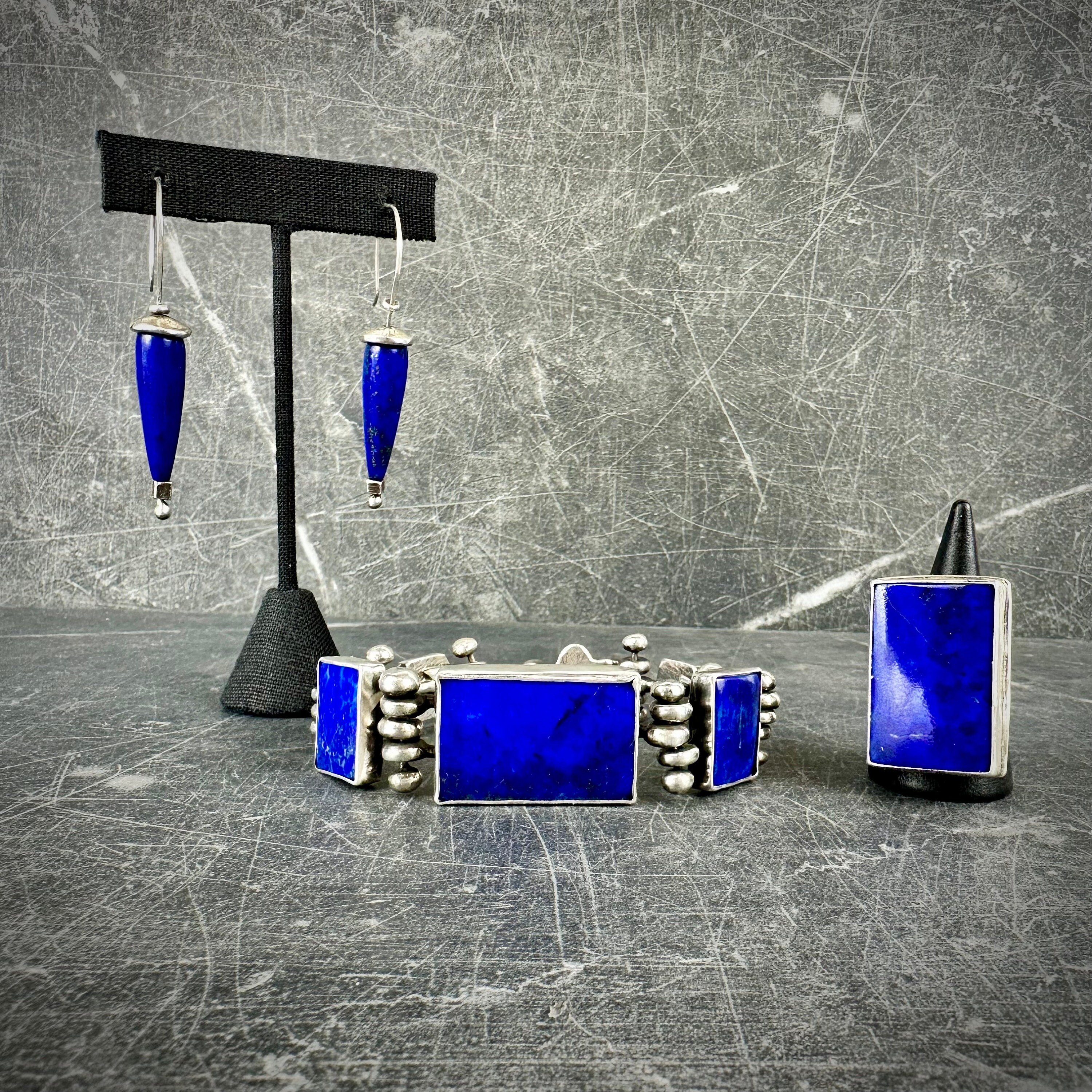 LAPIS AXIS ~ Natural Lapis Lazuli + Solid Sterling Silver Hand Forged ...