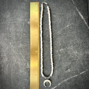 Carved Bone + Natural Puca Shells + Solid Sterling Silver Necklace ...